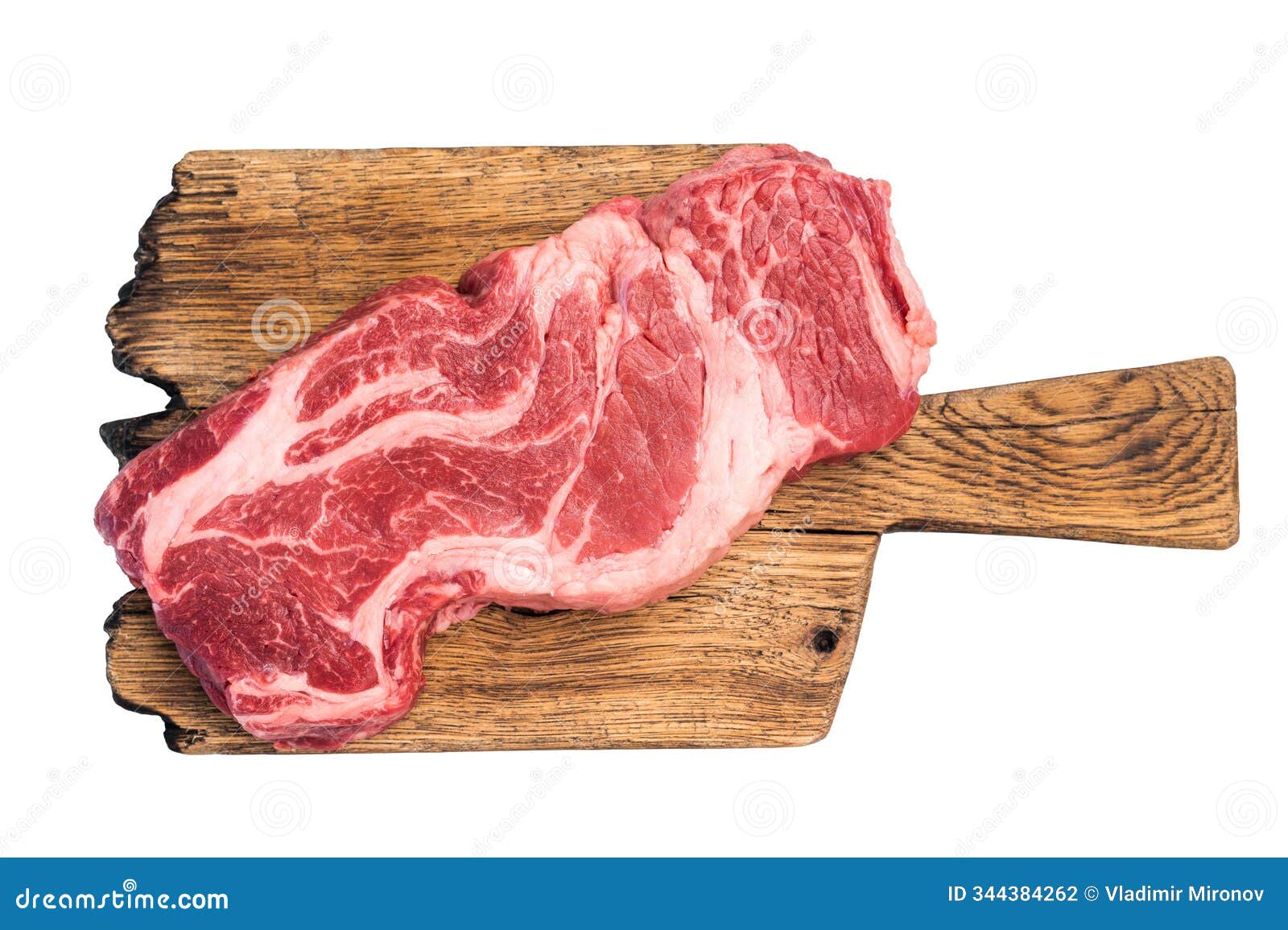 Fresh Raw Chuck Eye Roll Steak, Beef Meat Isolated on White Background ...