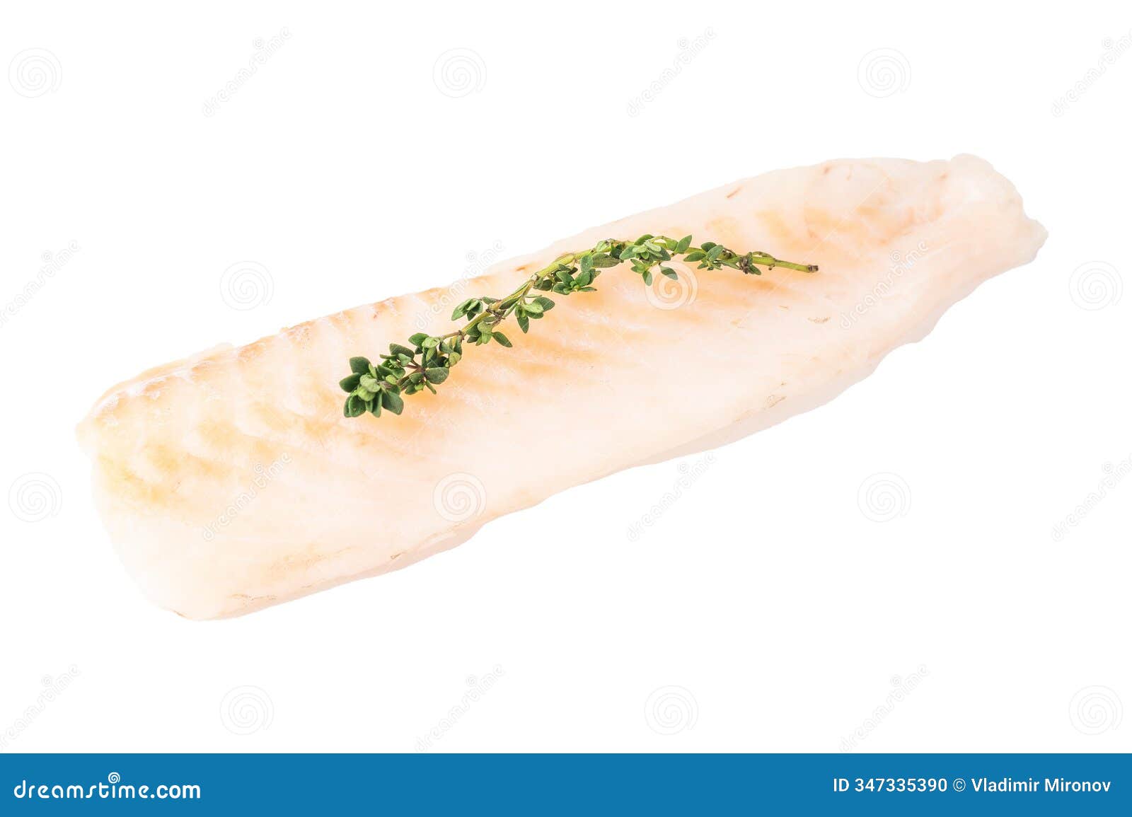 Fresh Raw Cod Fish Fillet, Boneless White Fish Meat Isolated on White ...