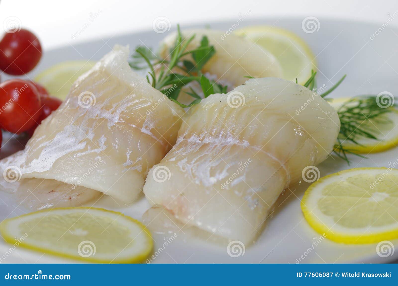 Fresh raw cod fish fillet stock image. Image of protein - 77606087