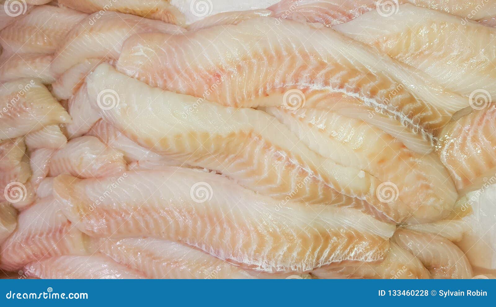 Fresh Raw Cod Loin Fillet for Background Stock Photo - Image of board ...