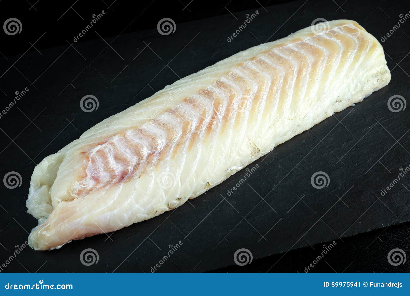 Fresh Raw Cod Loin Fillet on Stone Board Stock Image - Image of ...