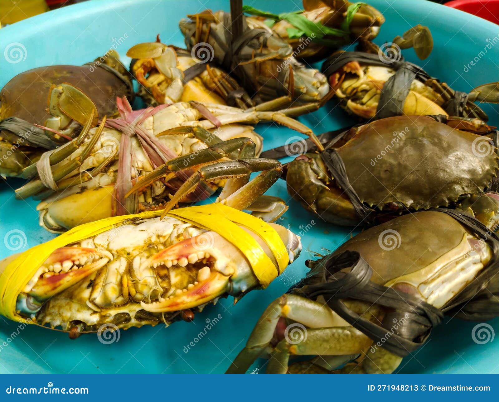 Fresh Raw Crabs in Plastic Containers are Sold in Traditional Markets ...
