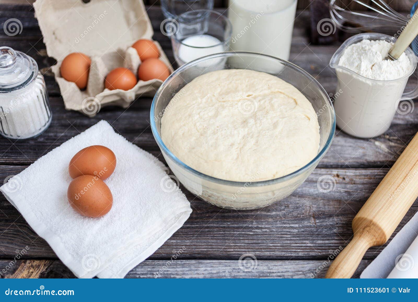 Fresh Raw Dough Ready for Baking Stock Image - Image of dairy, fresh ...