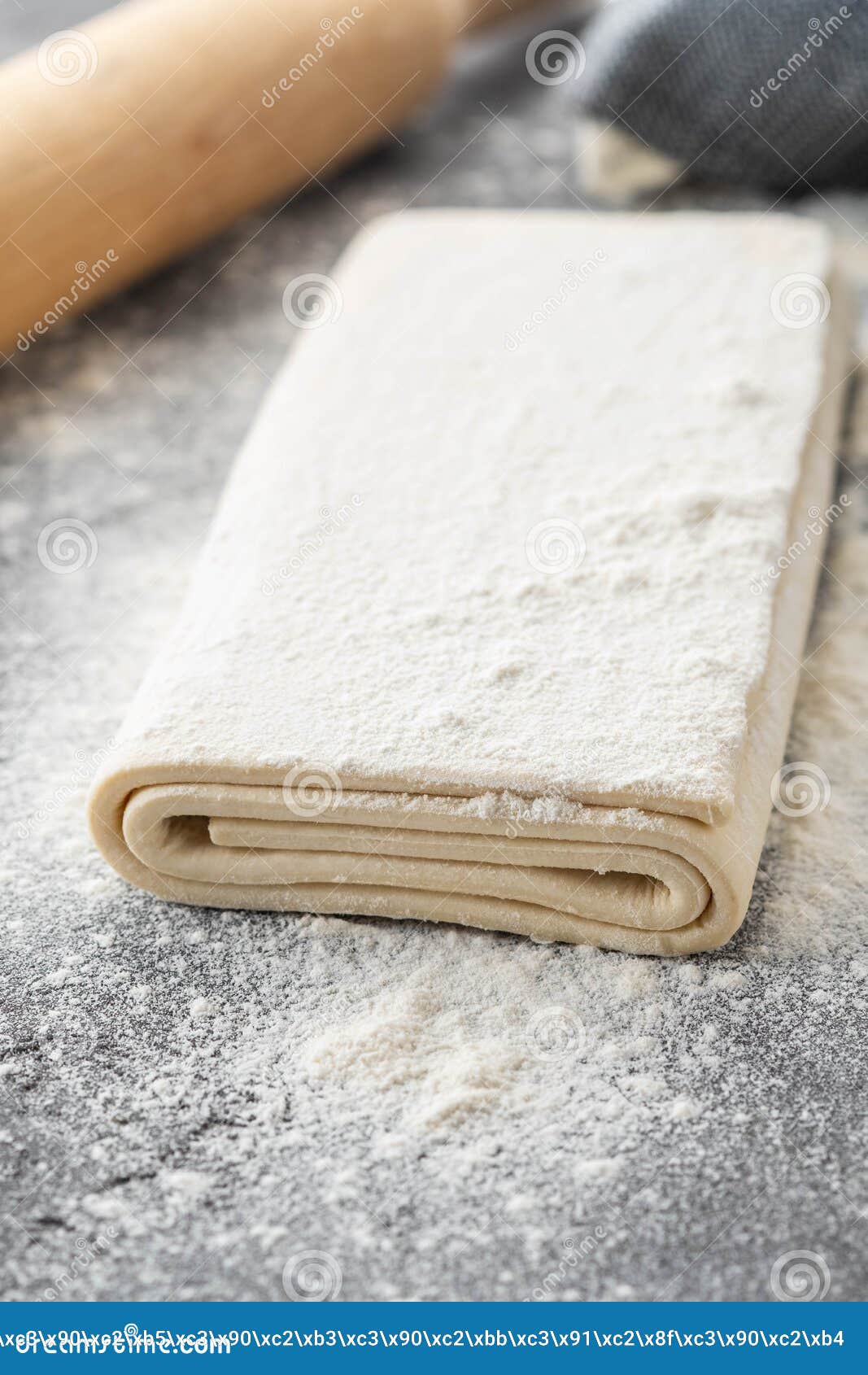 Fresh Raw Dough on Table. Puff Pastry. Copy Space. Stock Image - Image ... Fresh Raw Dough on Table. Puff Pastry. Copy Space. Stock Image - Image ...