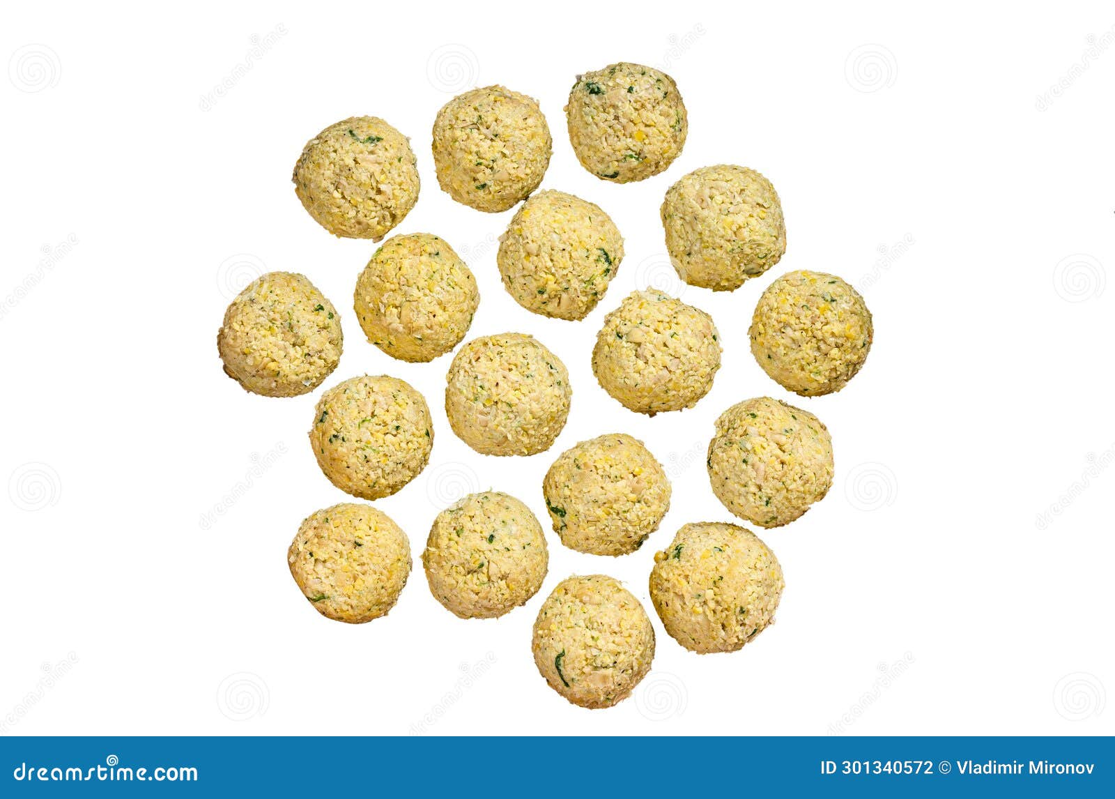Fresh Raw Falafel Balls Isolated on White Background, Top View. Stock ...
