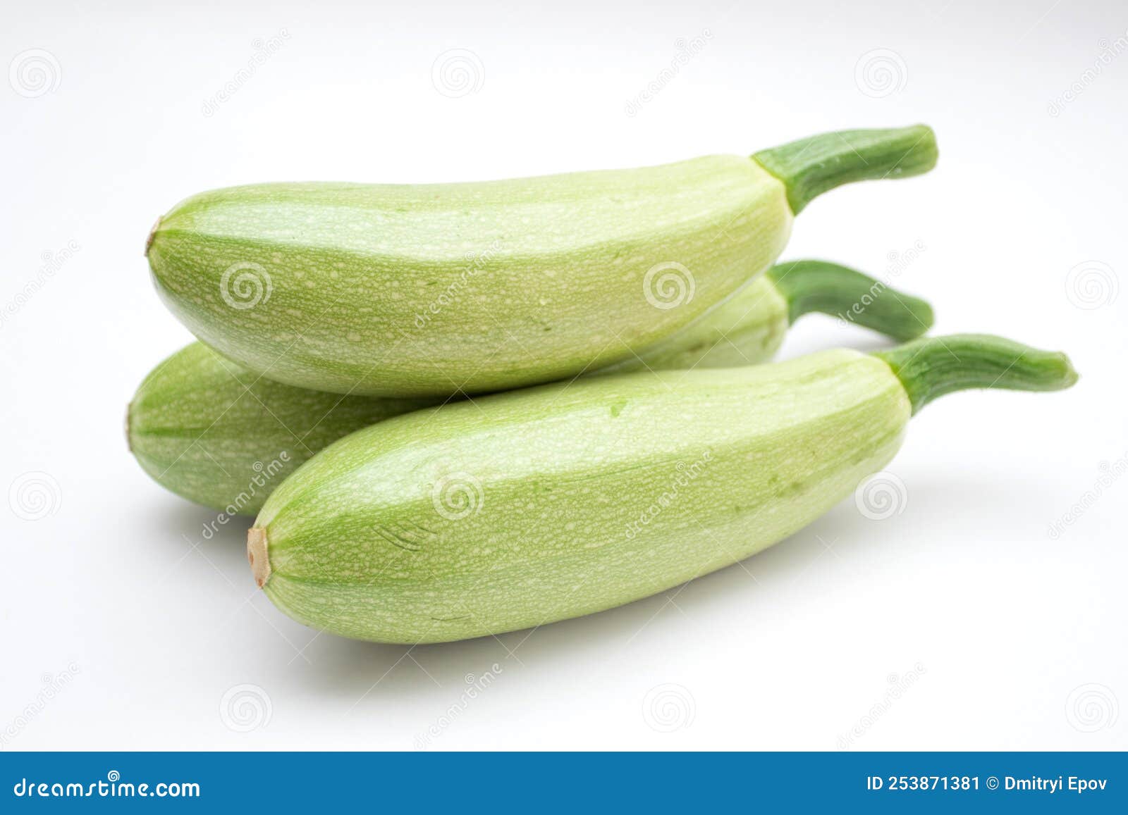 Fresh Raw Green Zucchini on White Background Stock Image - Image of ...