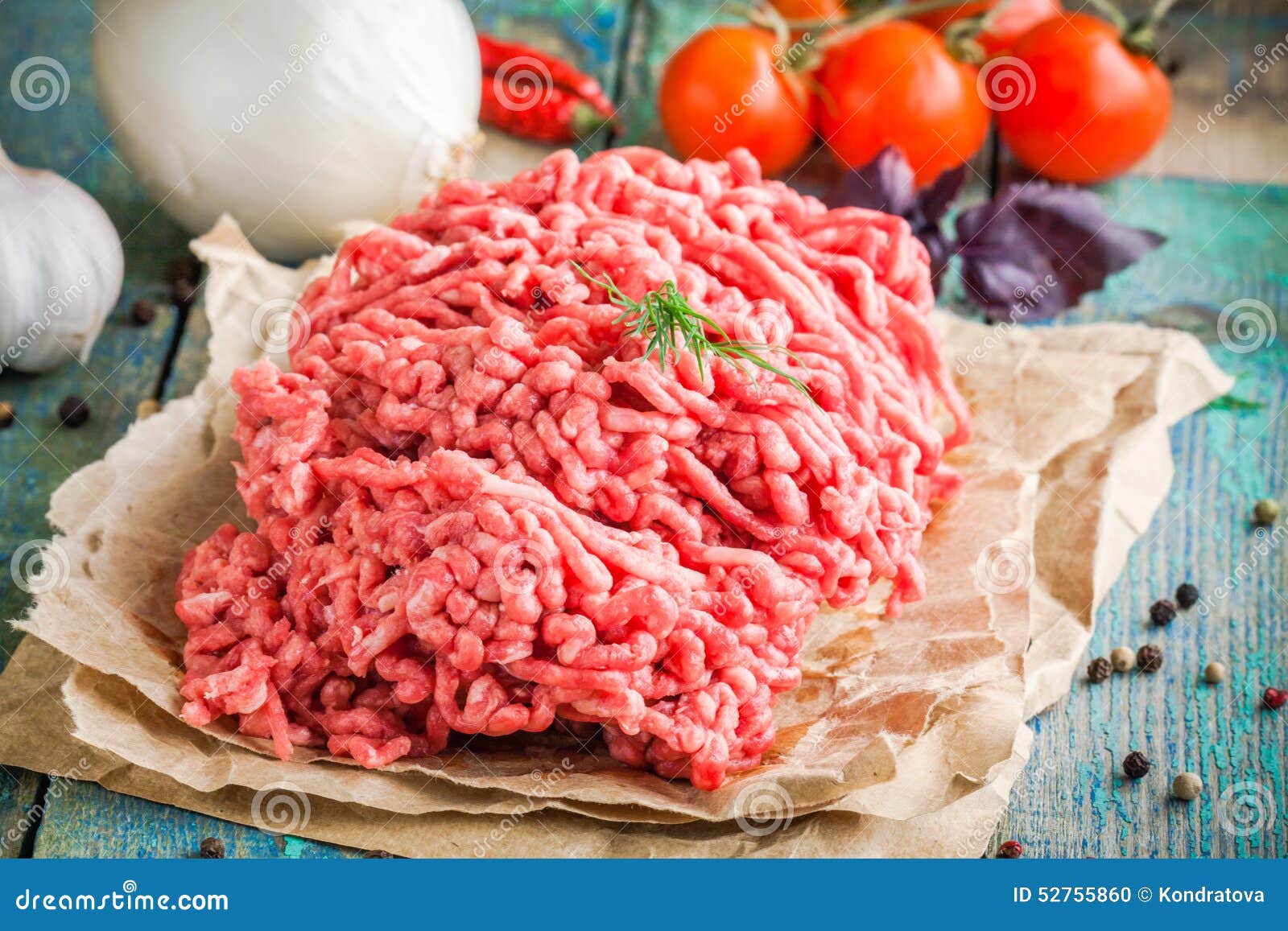 Fresh Raw Ground Beef on a Paper Stock Photo - Image of minced, close ...