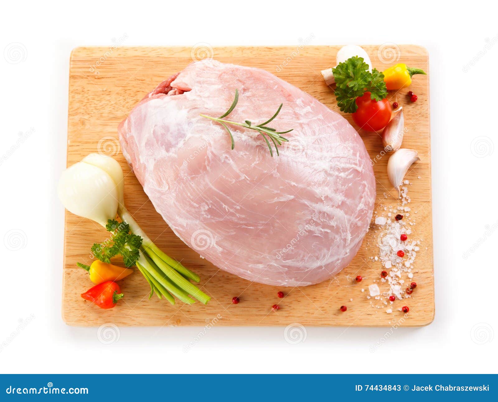 Fresh raw ham stock image. Image of bloody, garlic, chop - 74434843
