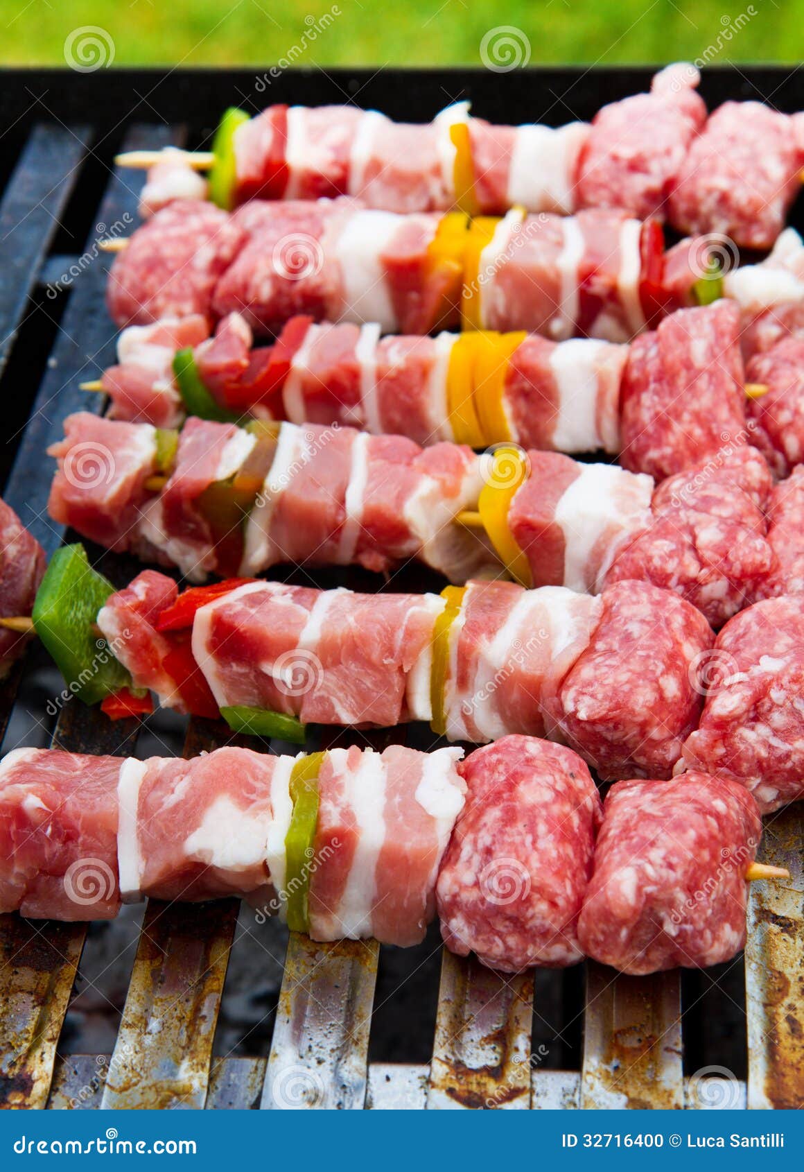 Fresh raw kebab stock photo. Image of outdoors, closeup - 32716400