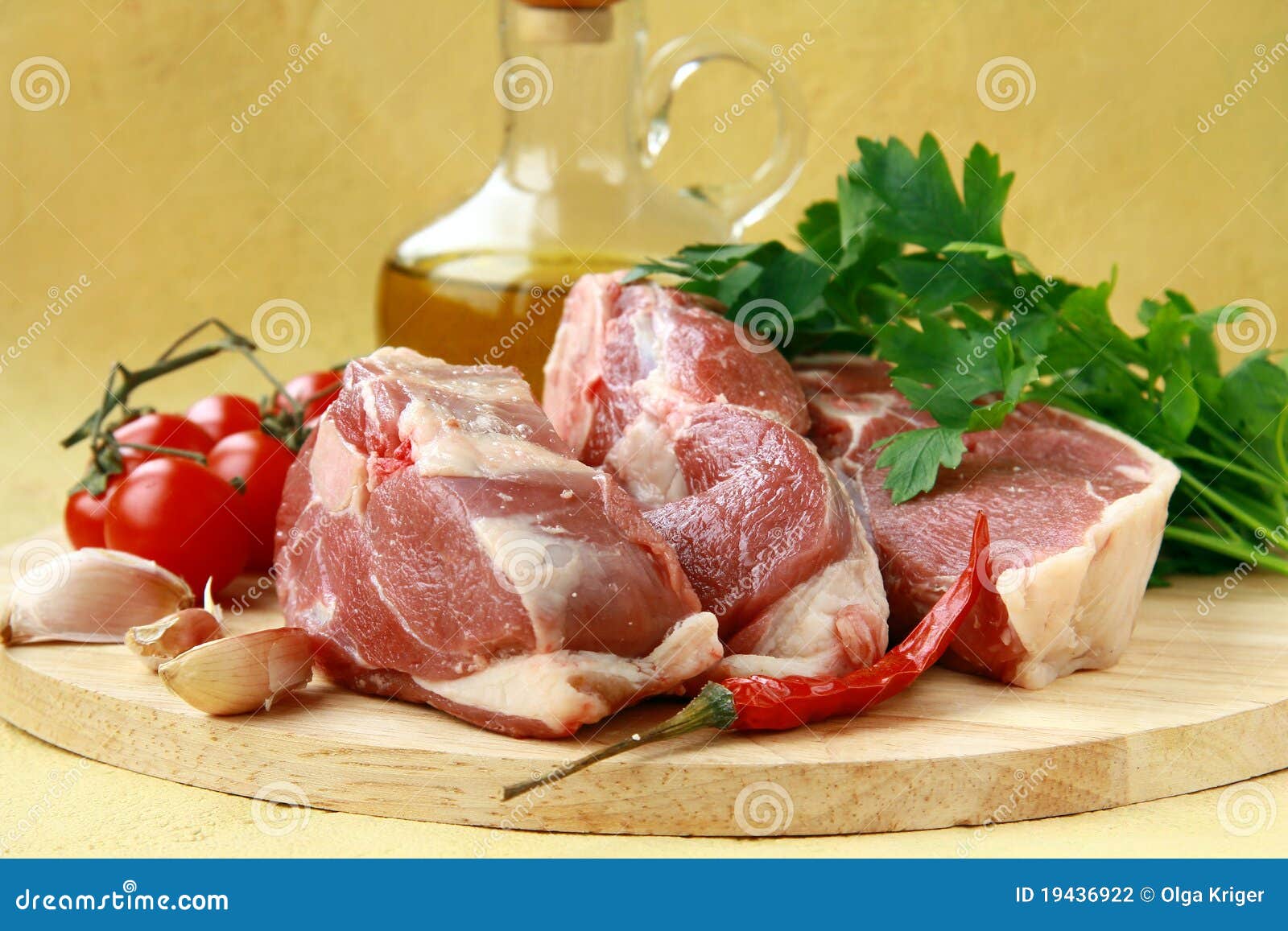 Fresh Raw Lamb with Olive Oil with Parsley Stock Photo - Image of diet ...