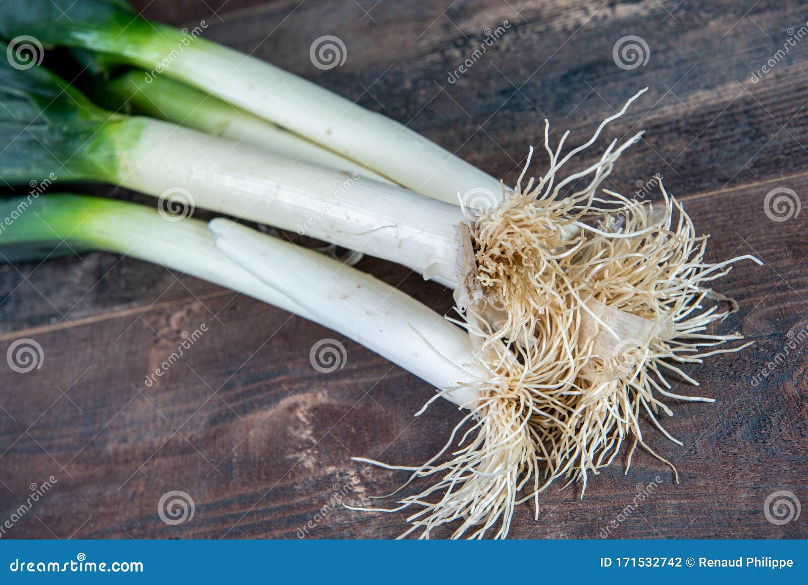 Fresh Raw Leeks on Wooden Table Stock Photo - Image of ingredient ...