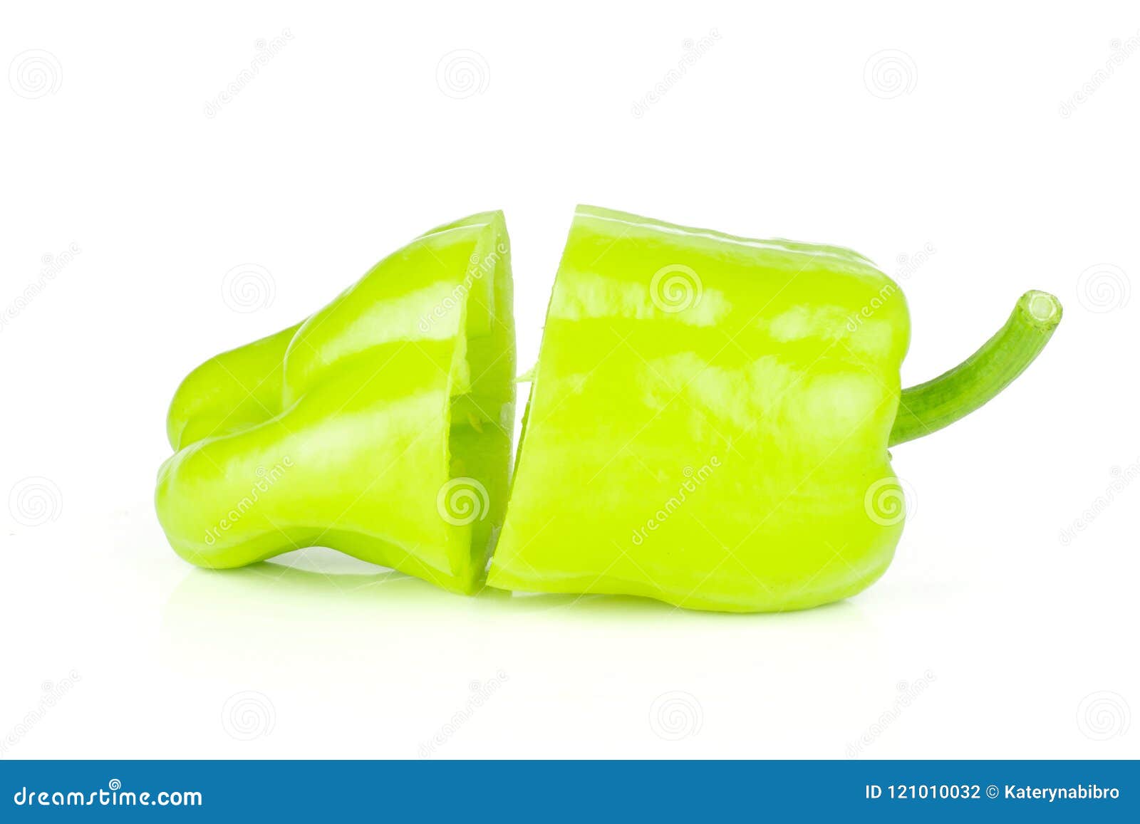 Fresh Raw Light Green Pepper Isolated on White Stock Photo - Image of ...