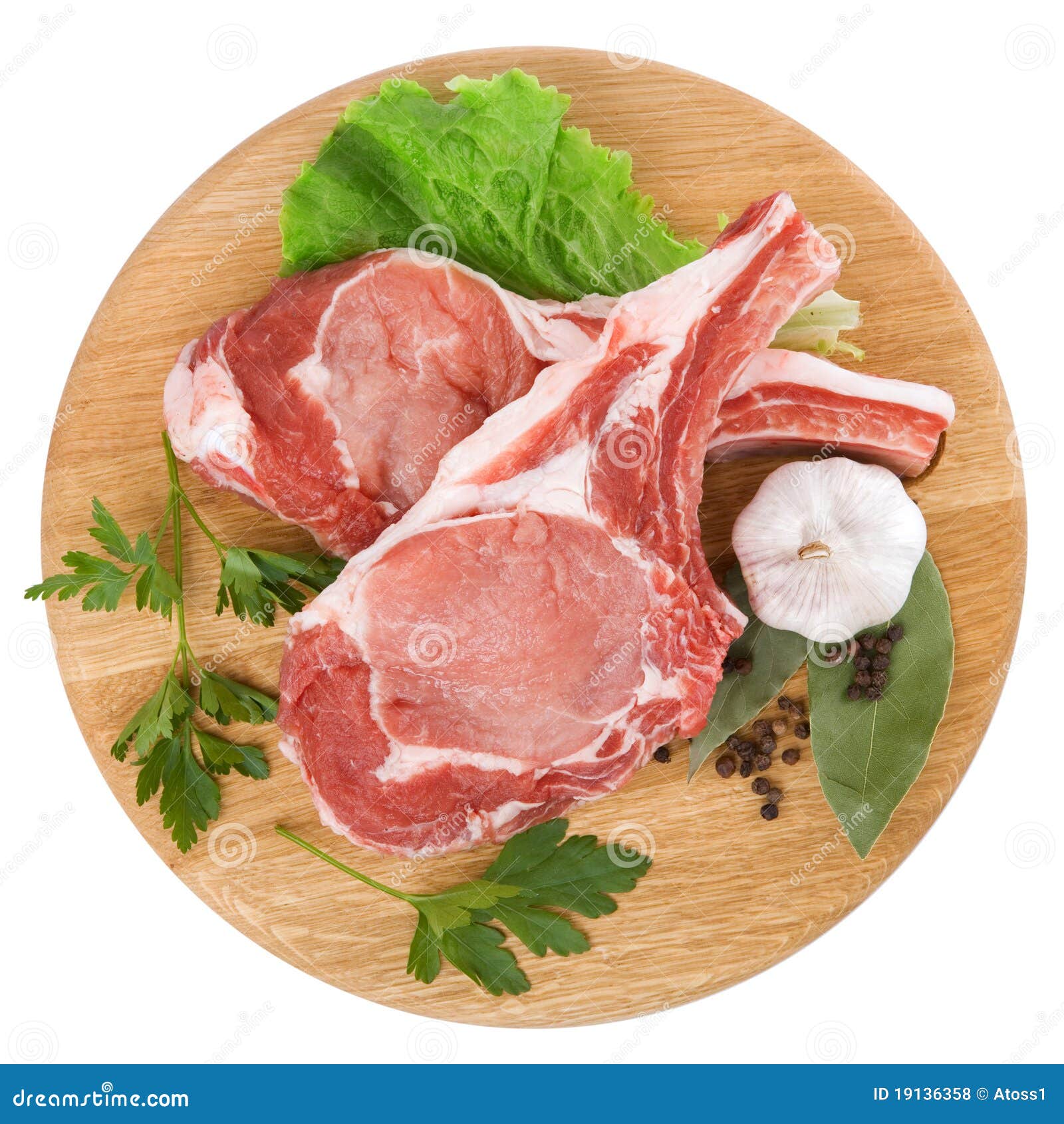 Fresh raw meat stock photo. Image of garlic, isolated - 19136358