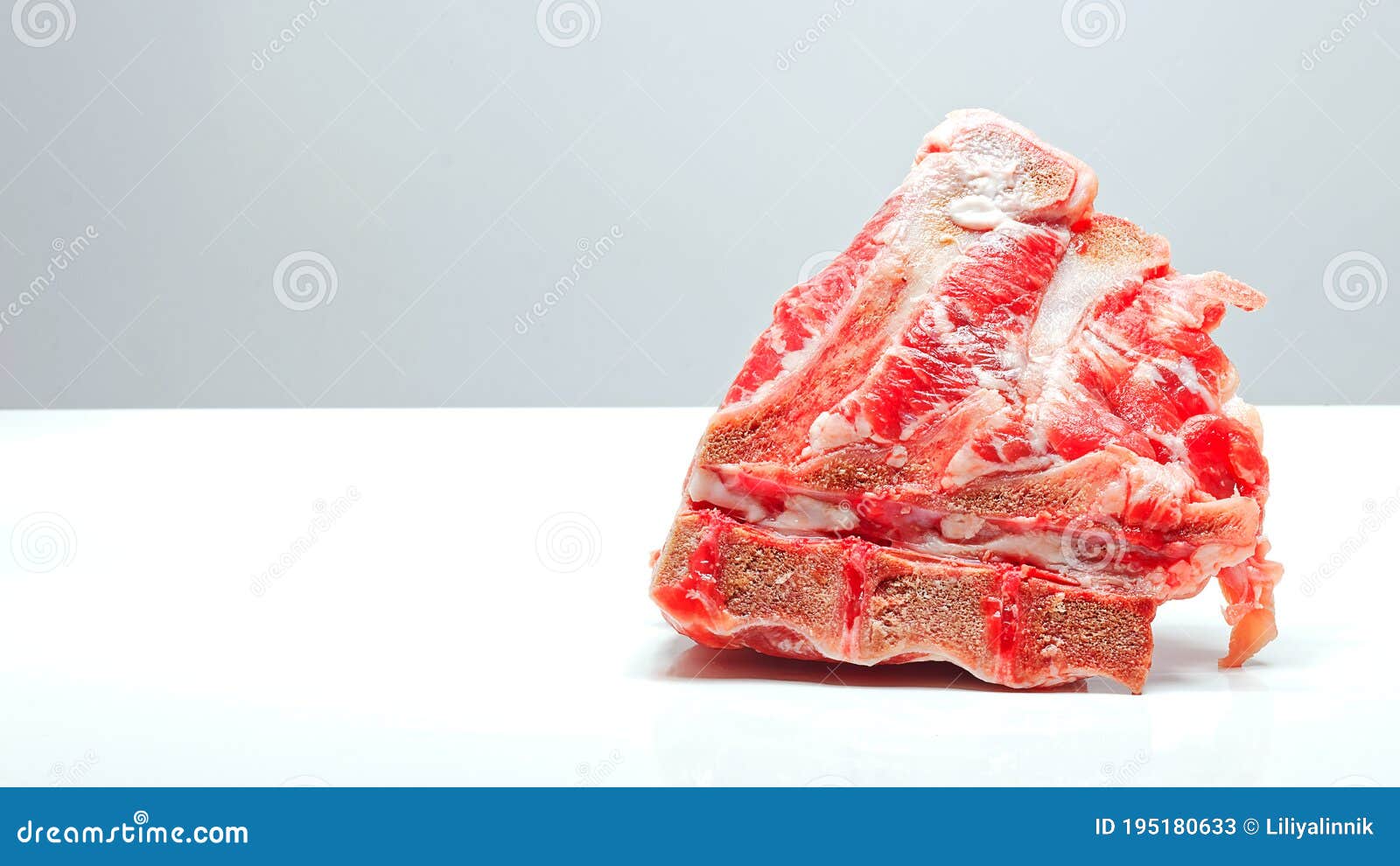 Fresh meat on bone stock image. Image of lean, pork - 195180633