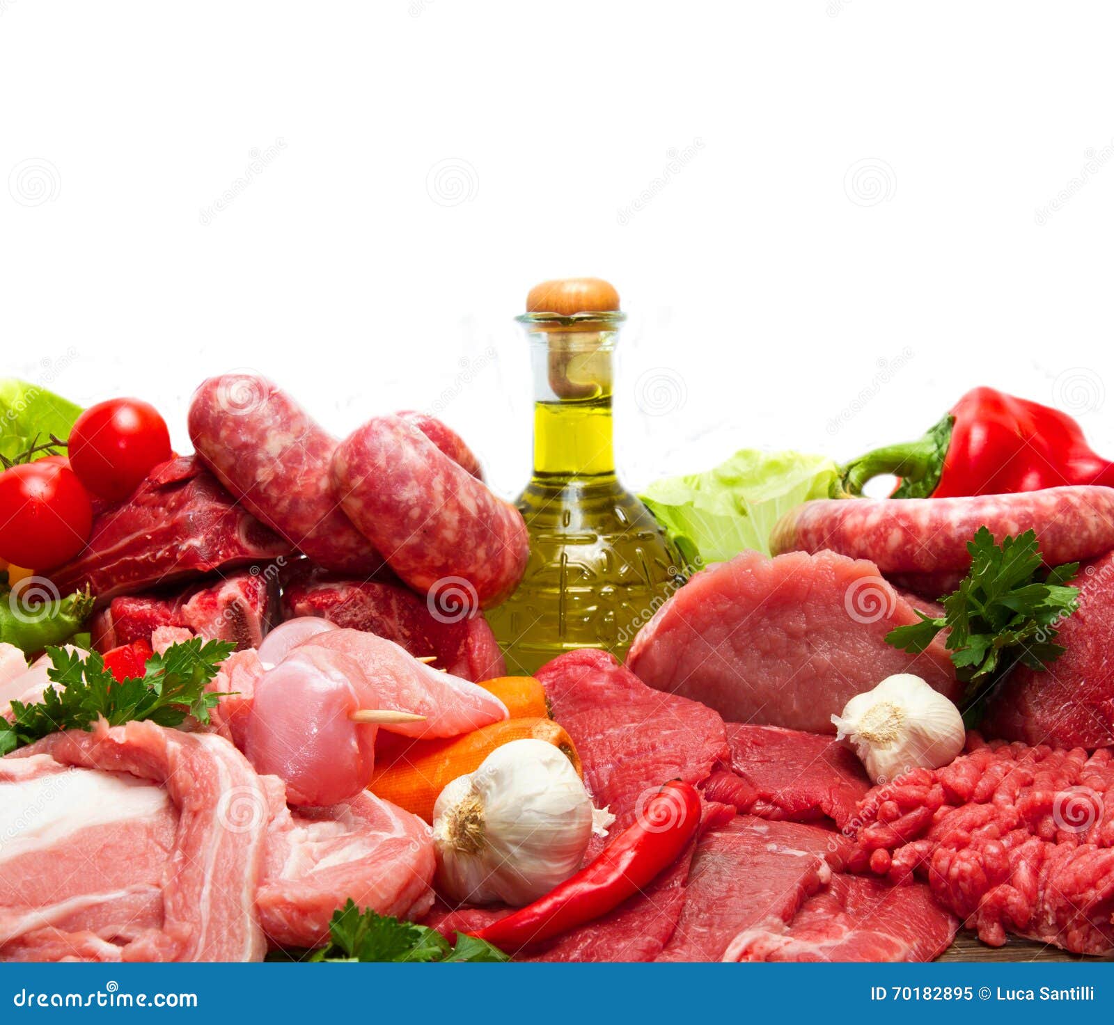 Fresh Raw Meat stock image. Image of fish, sausage, pepper - 70182895