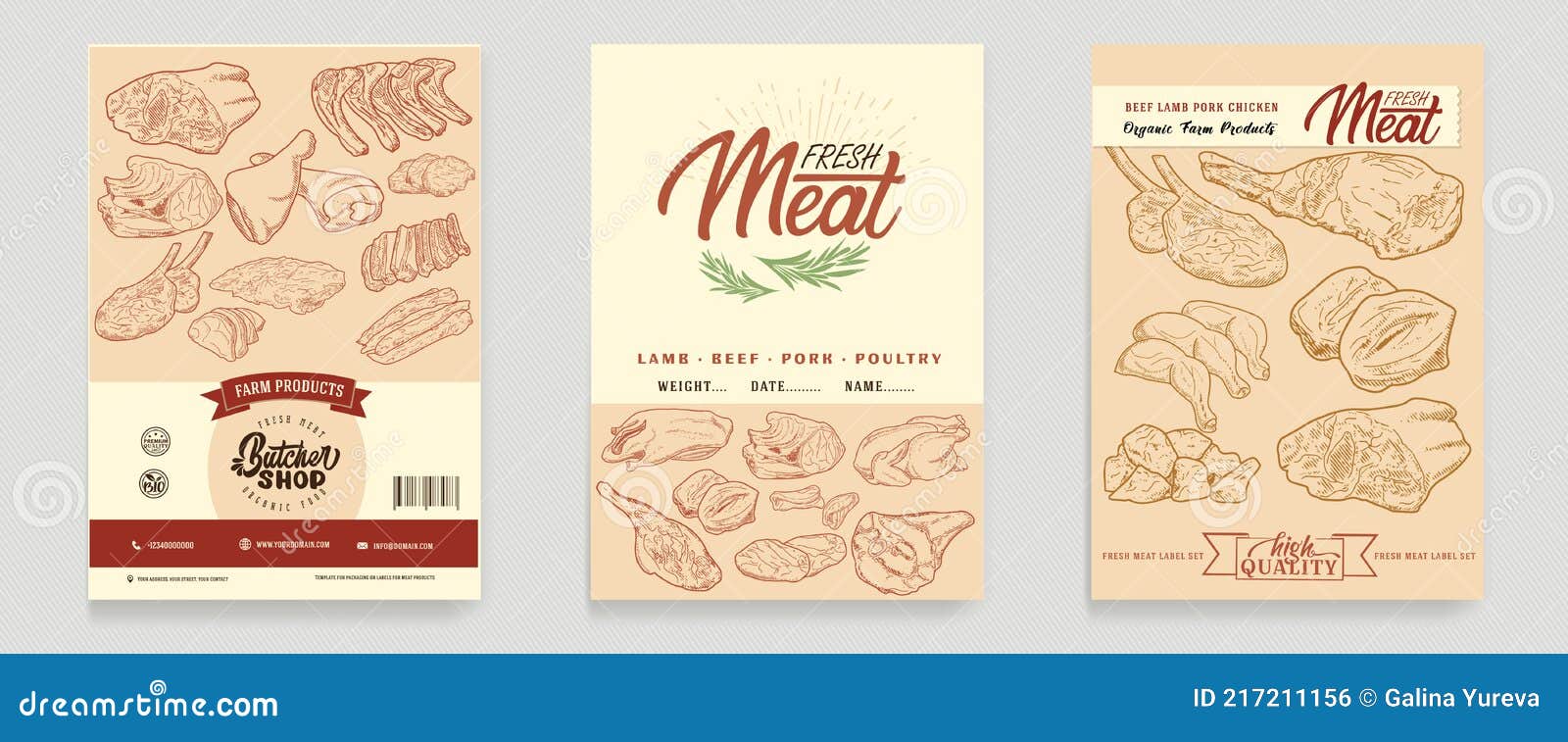 Fresh Raw Meat Engraved Design Stock Vector - Illustration of portion ...