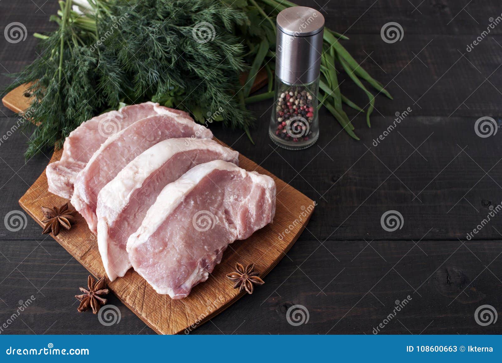 Fresh and Raw Meat Ready for Cooking Stock Image - Image of pepper ...