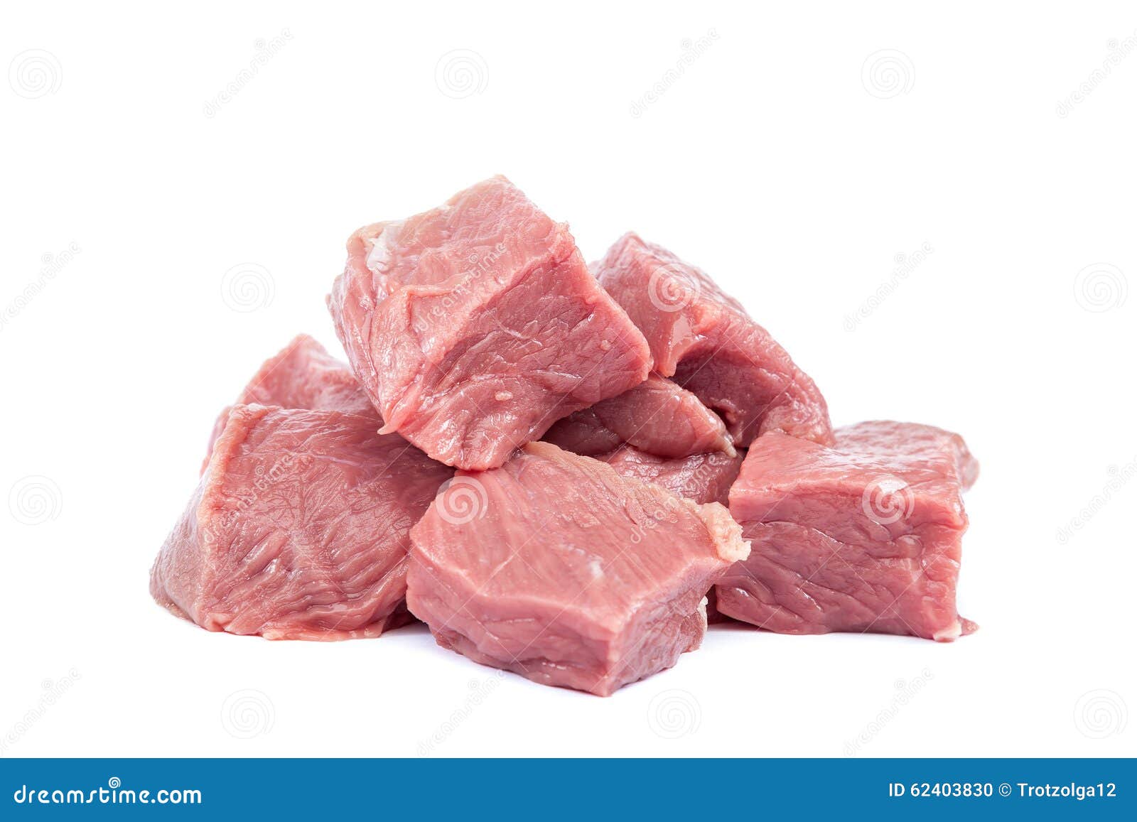 Fresh Raw Meat on a White Background. Stock Photo - Image of edible ...