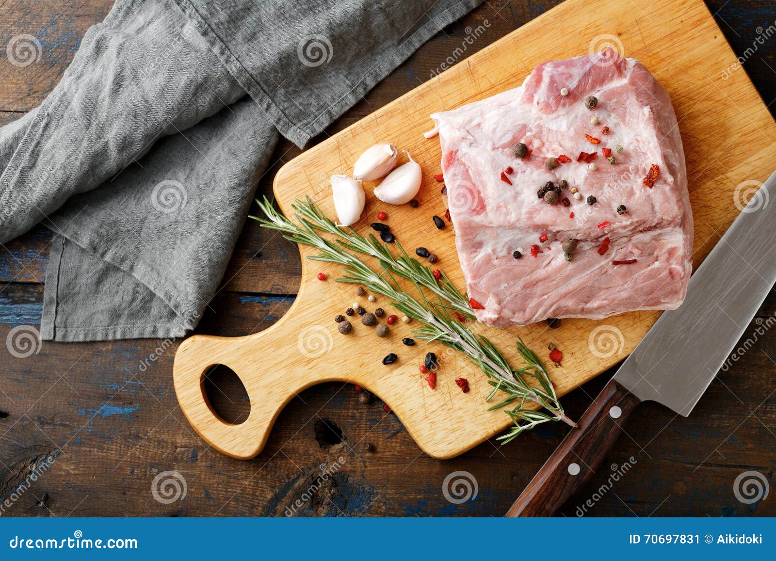 Fresh Raw Meat on Wooden Cutting Board Stock Image - Image of slice ...