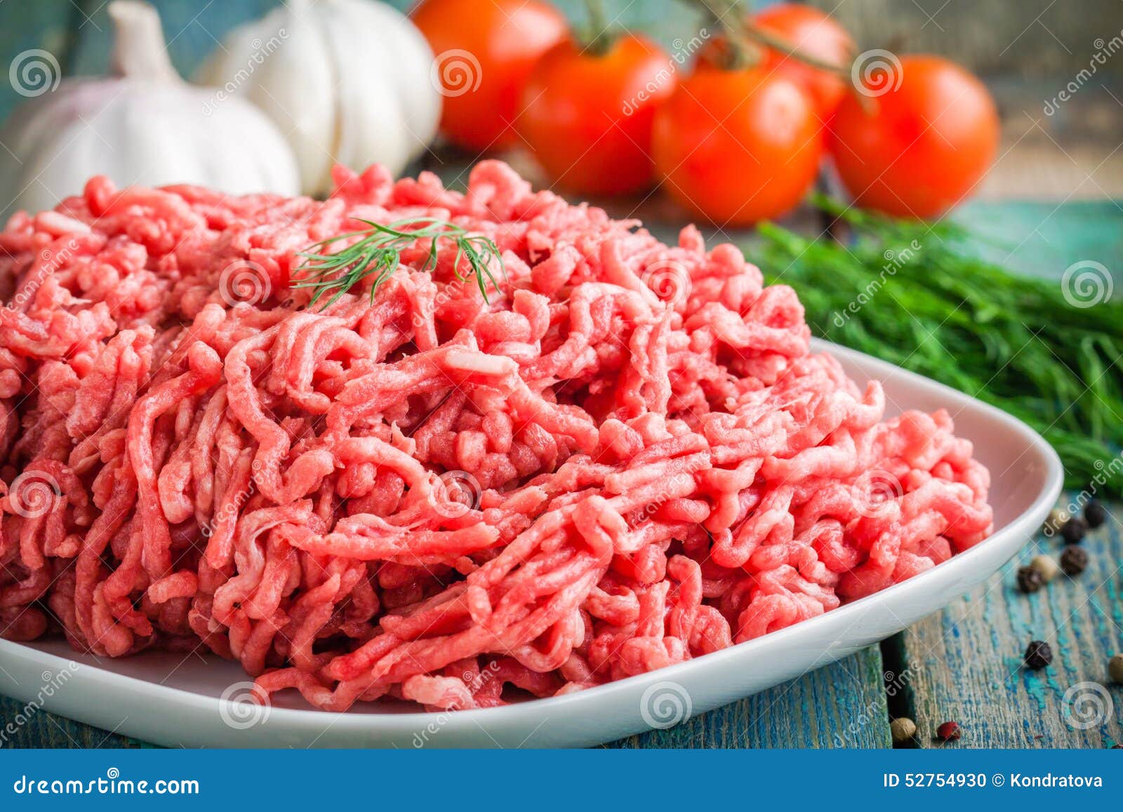 Fresh Raw Minced Beef in a Plate Close Up Stock Photo - Image of ...