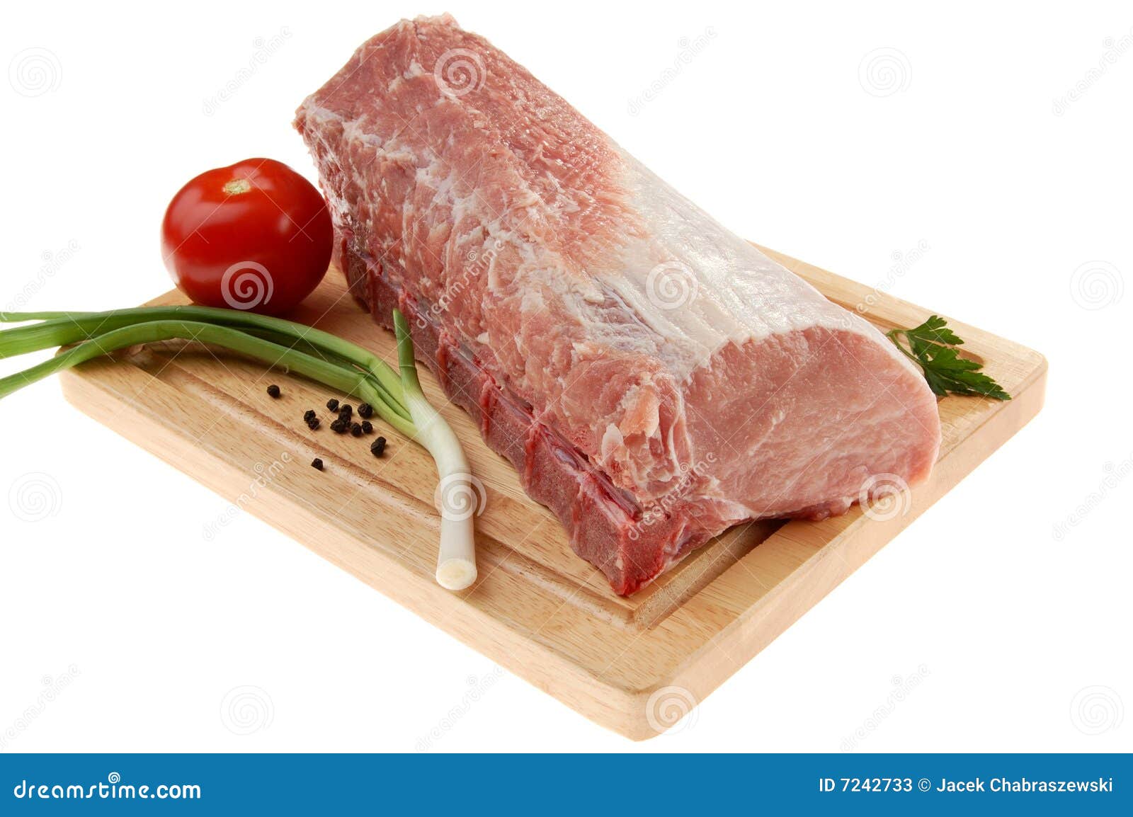 Fresh raw pork loin stock image. Image of ingredient, butchery - 7242733