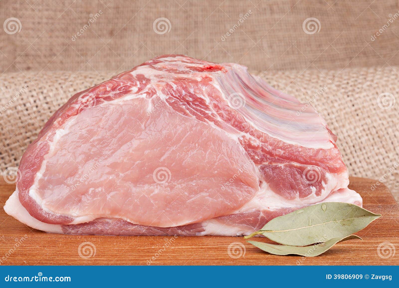Fresh raw pork loin stock image. Image of butcher, barbecue - 39806909