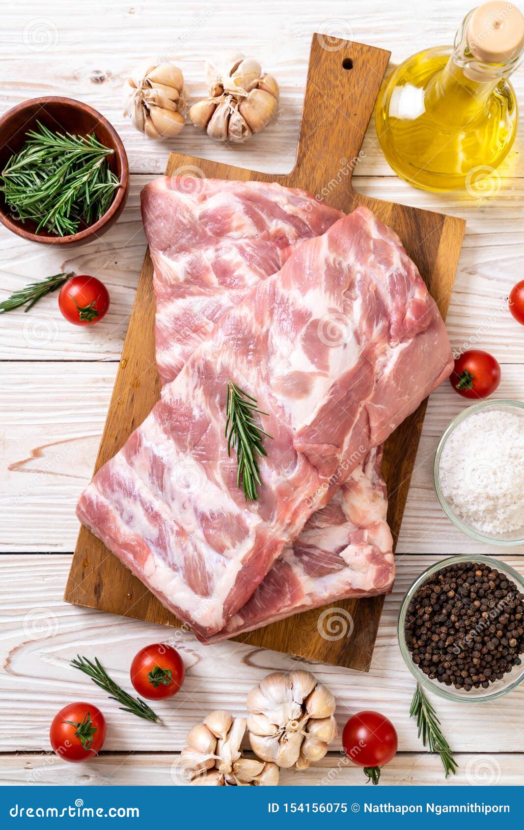 Fresh raw pork ribs stock image. Image of spare, kitchen - 154156075