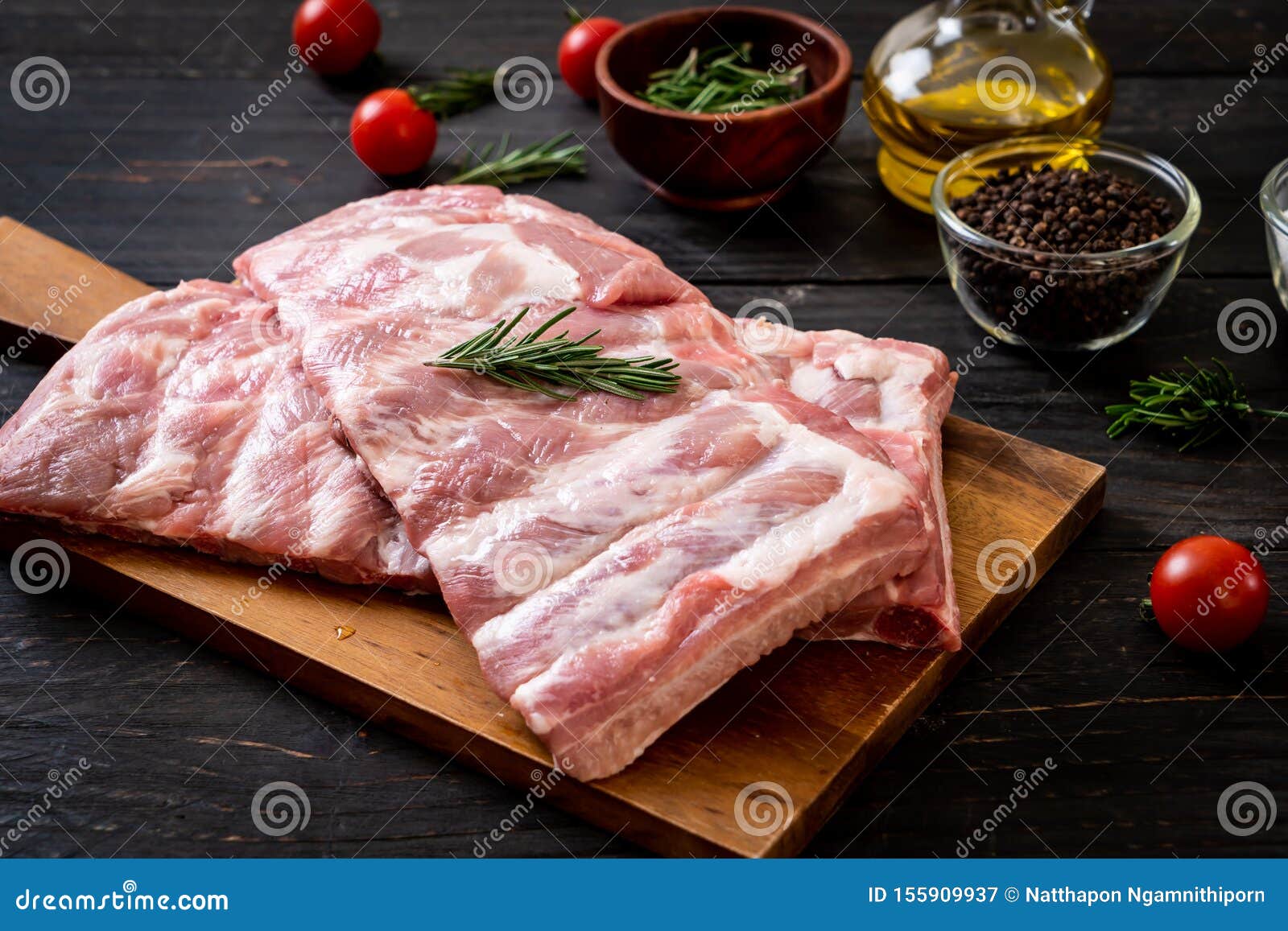 Fresh raw pork ribs stock image. Image of preparing - 155909937