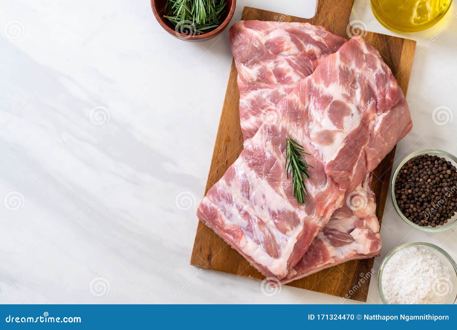 Fresh raw pork ribs stock photo. Image of gourmet, marinade - 171324470