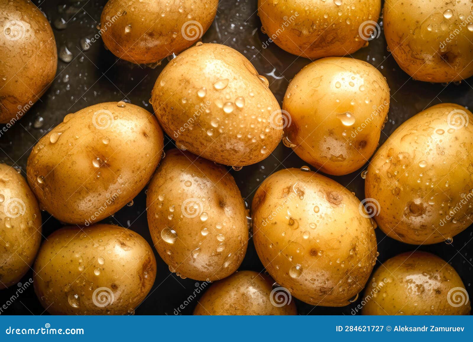 Fresh Raw Potatoes with Water Drops. Ai Generated Stock Image - Image ...