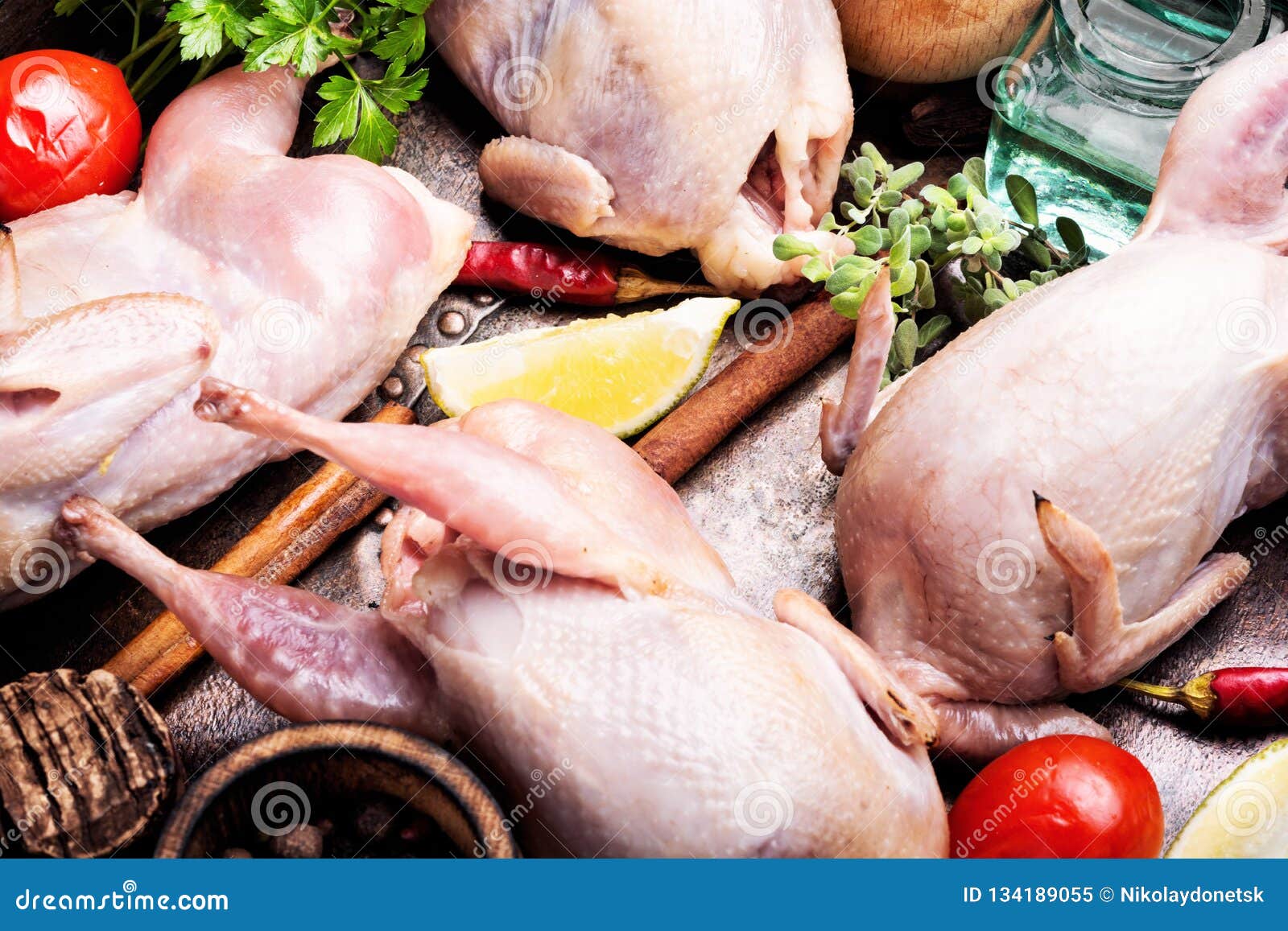 Whole raw quail stock image. Image of fresh, diet, kitchen - 134189055