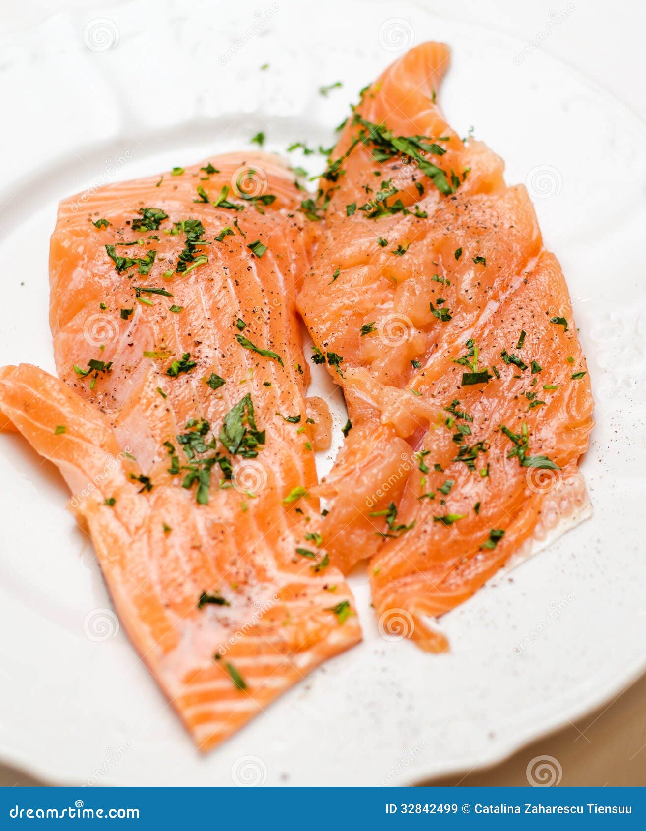 Fresh raw salmon stock image. Image of chunks, marinating - 32842499