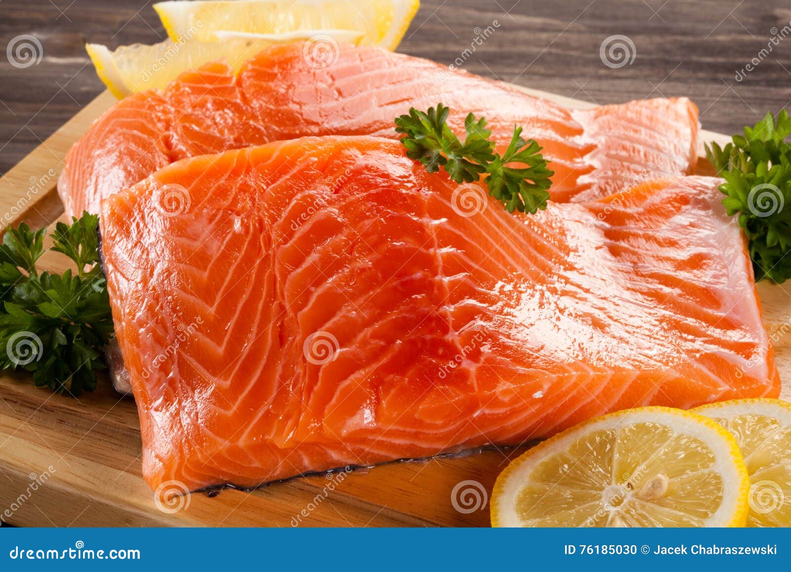 Fresh raw salmon fillet stock photo. Image of healthy - 76185030