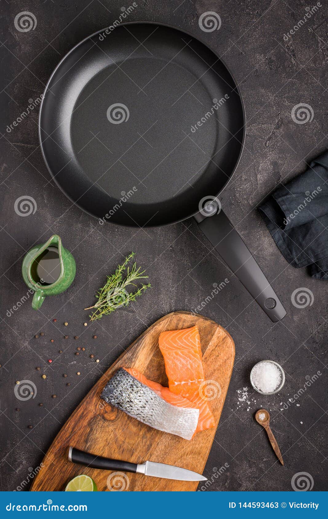 Fresh Raw Salmon Fish Preparation Stock Image - Image of board, healthy ...