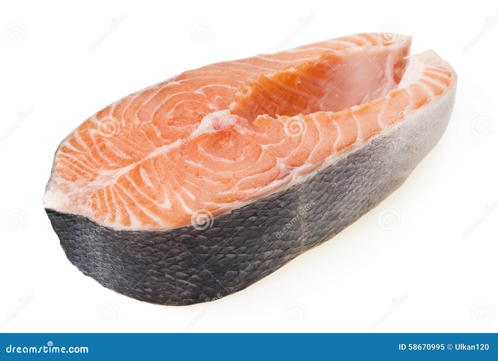 Fresh Raw Salmon Isolated on White Background Stock Image - Image of ...
