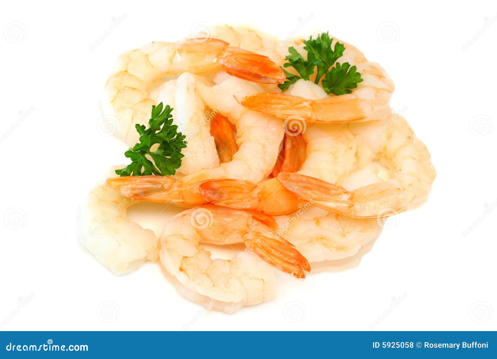 Fresh, Raw Shrimp Isolated on White Stock Photo - Image of space, copy ...