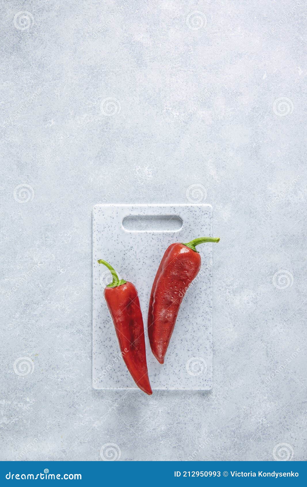 Fresh Raw Sweet Red Pepper Kapi with Water Drops on Light Gray Stone ...