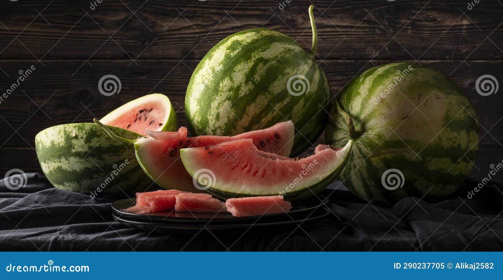 Fresh Raw Watermelons on the Table, Healthy Eating Themes Stock Image ...