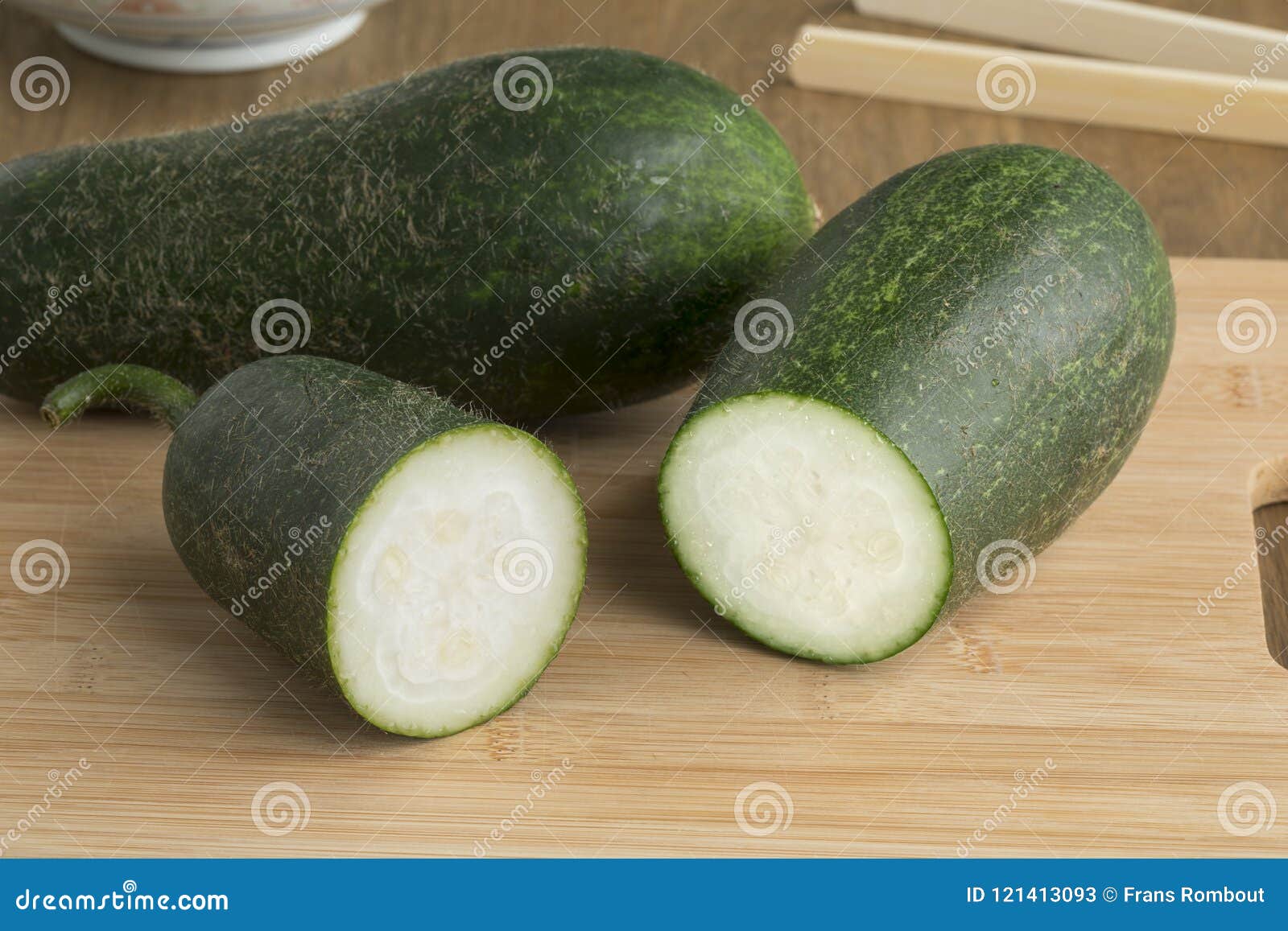Fresh Raw Whole and Half Hairy Cucumber Stock Image - Image of asian ...