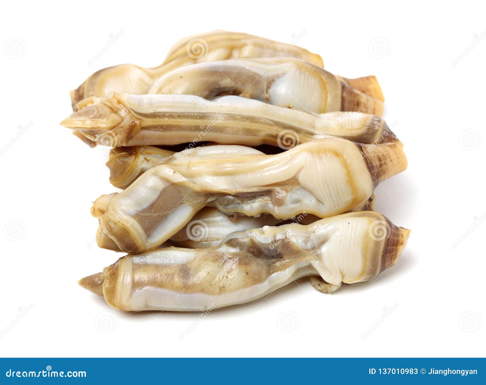 Fresh Razor Shell Seafood Steamed In Garlic Herb Wine Sauce Stock ...