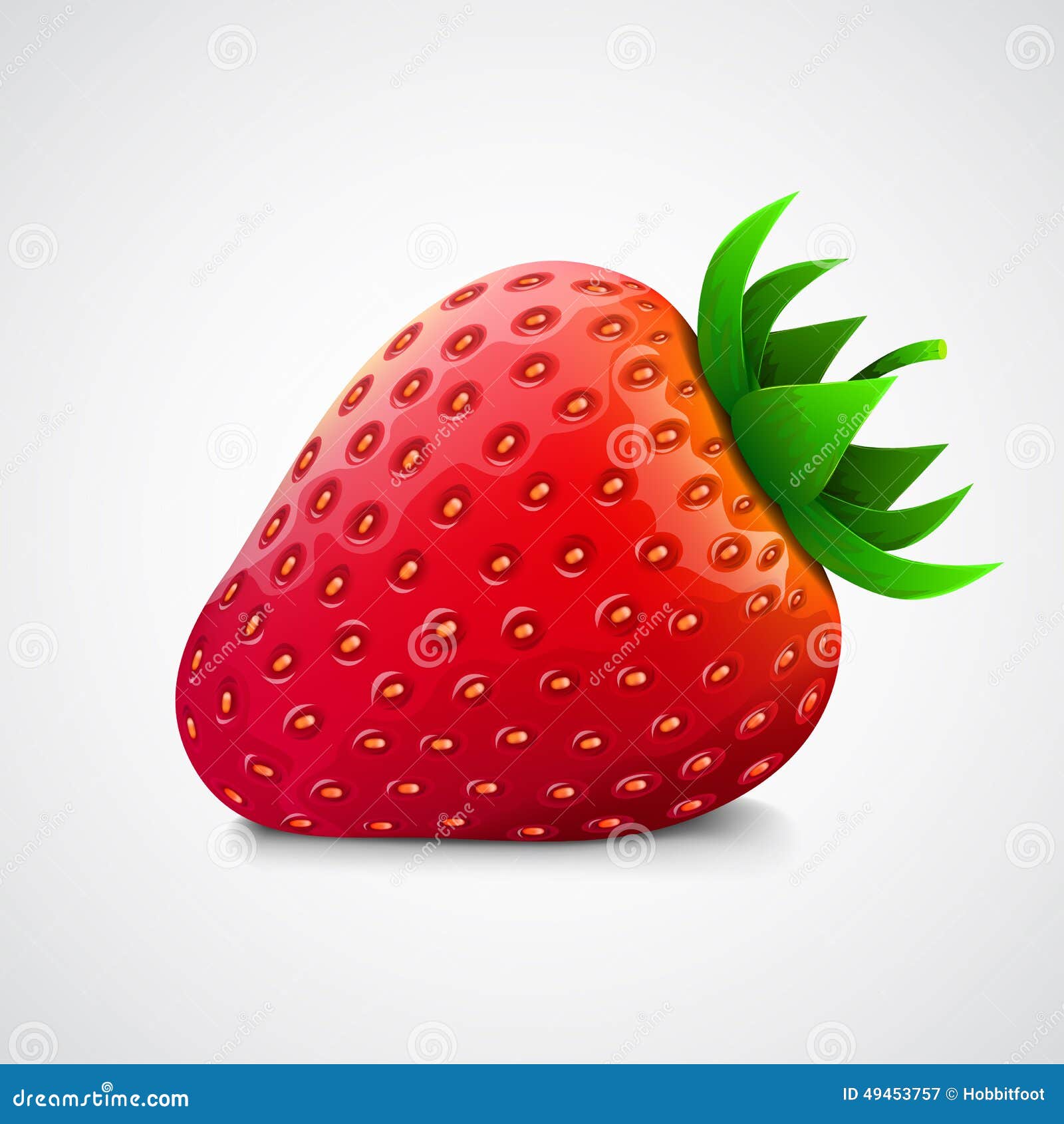 Fresh Realistic Strawberry. Isolated on White Stock Vector ...