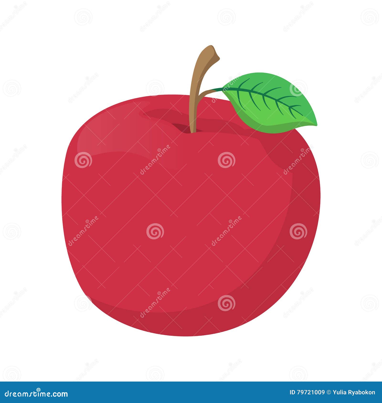 Fresh Red Apple Cartoon Icon Stock Vector - Illustration of natural ...