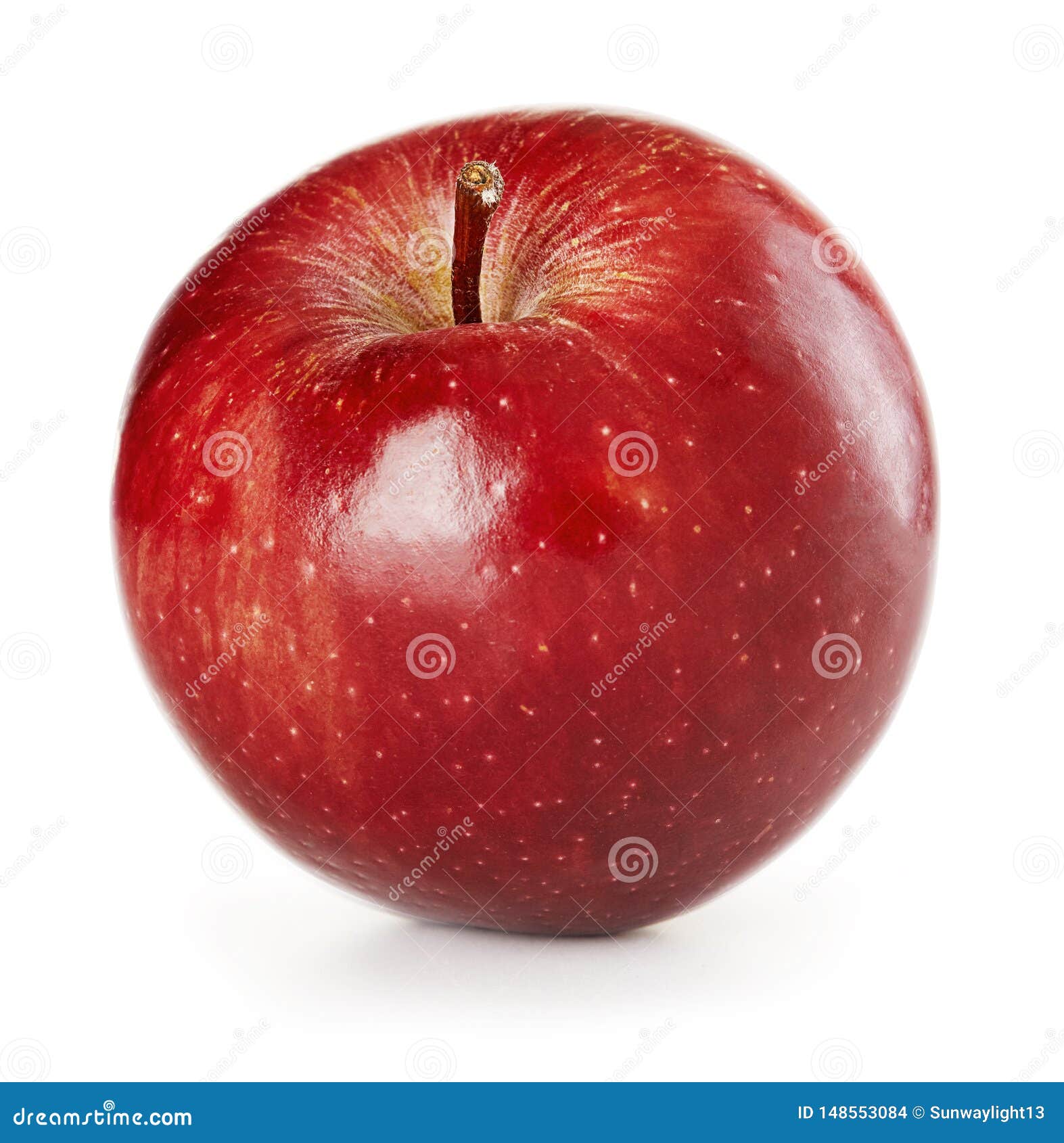 Fresh Red Apple. Front View. Studio Shot Stock Photo - Image of fruit ...
