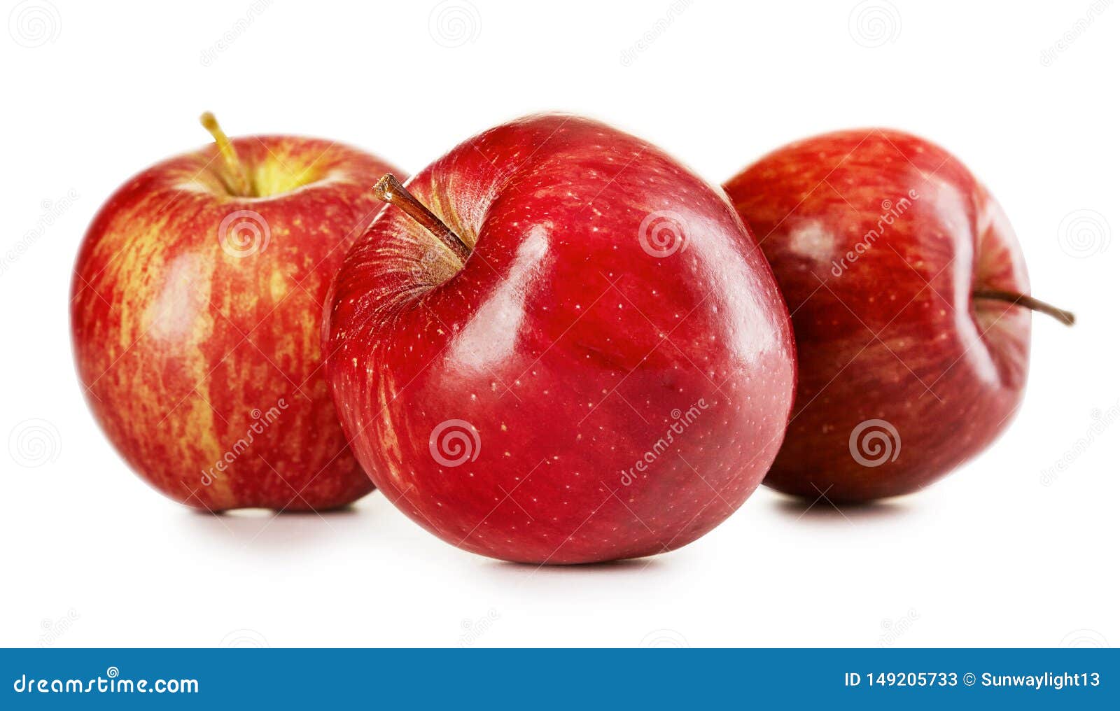 Fresh Red Apple. Front View. Studio Shot Stock Image - Image of white ...