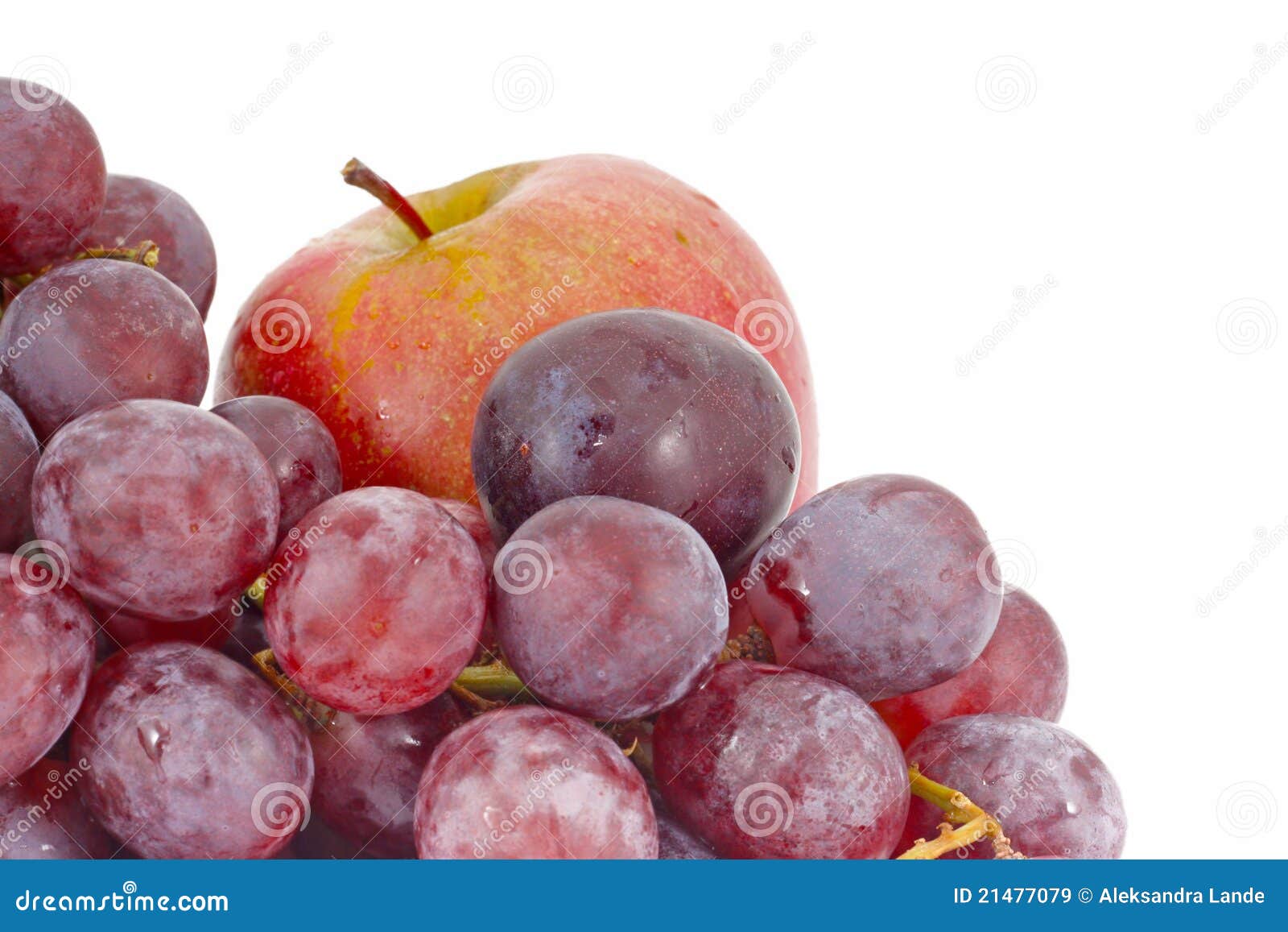 Fresh red apple and grape stock image. Image of food - 21477079