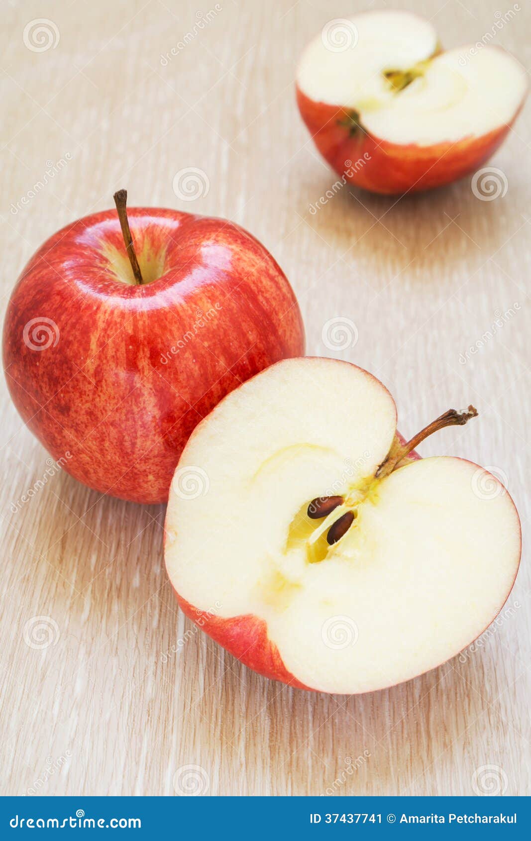Fresh red apple and half stock image. Image of breakfast - 37437741