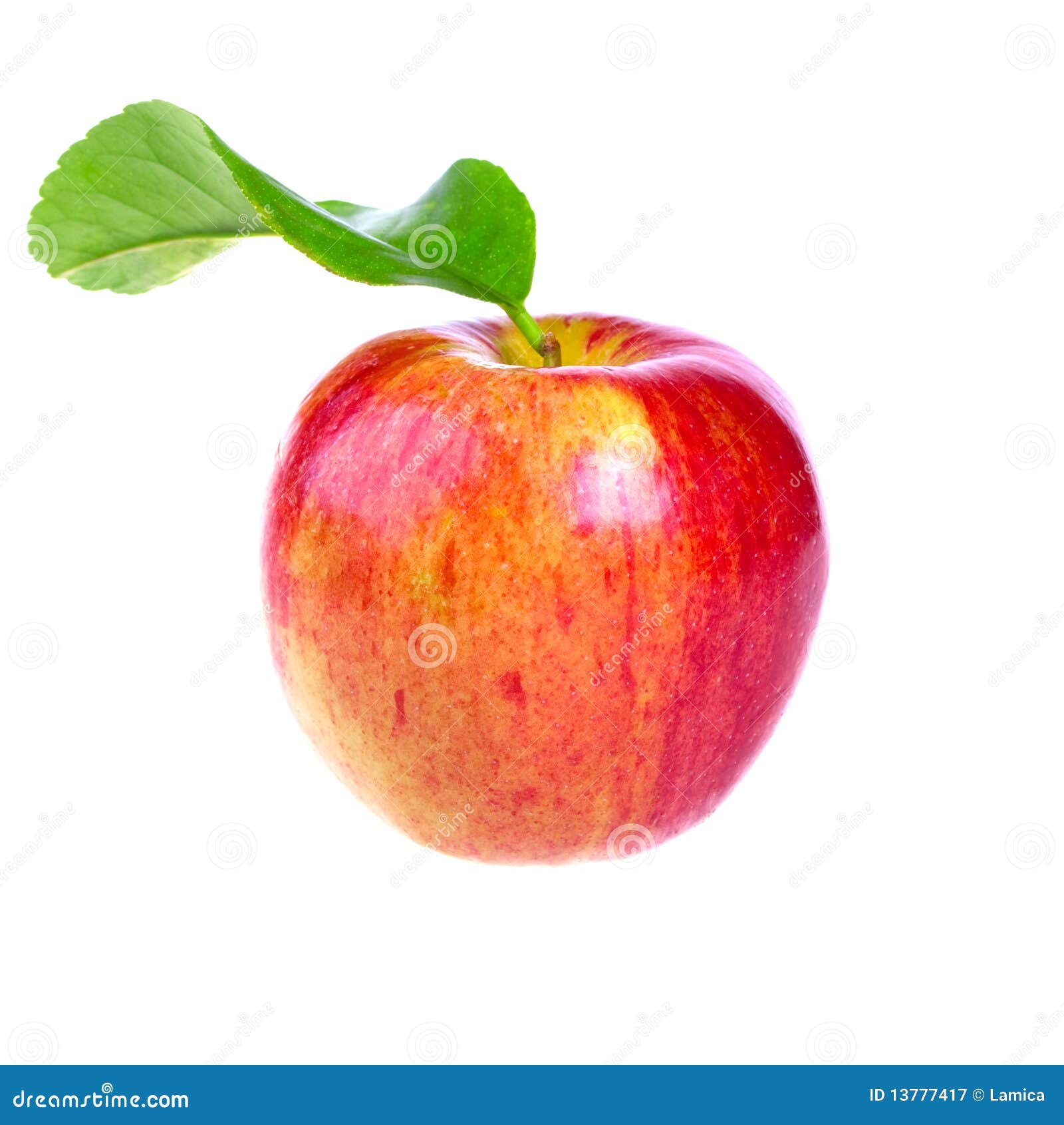 Fresh red apple with leaf stock image. Image of juicy - 13777417