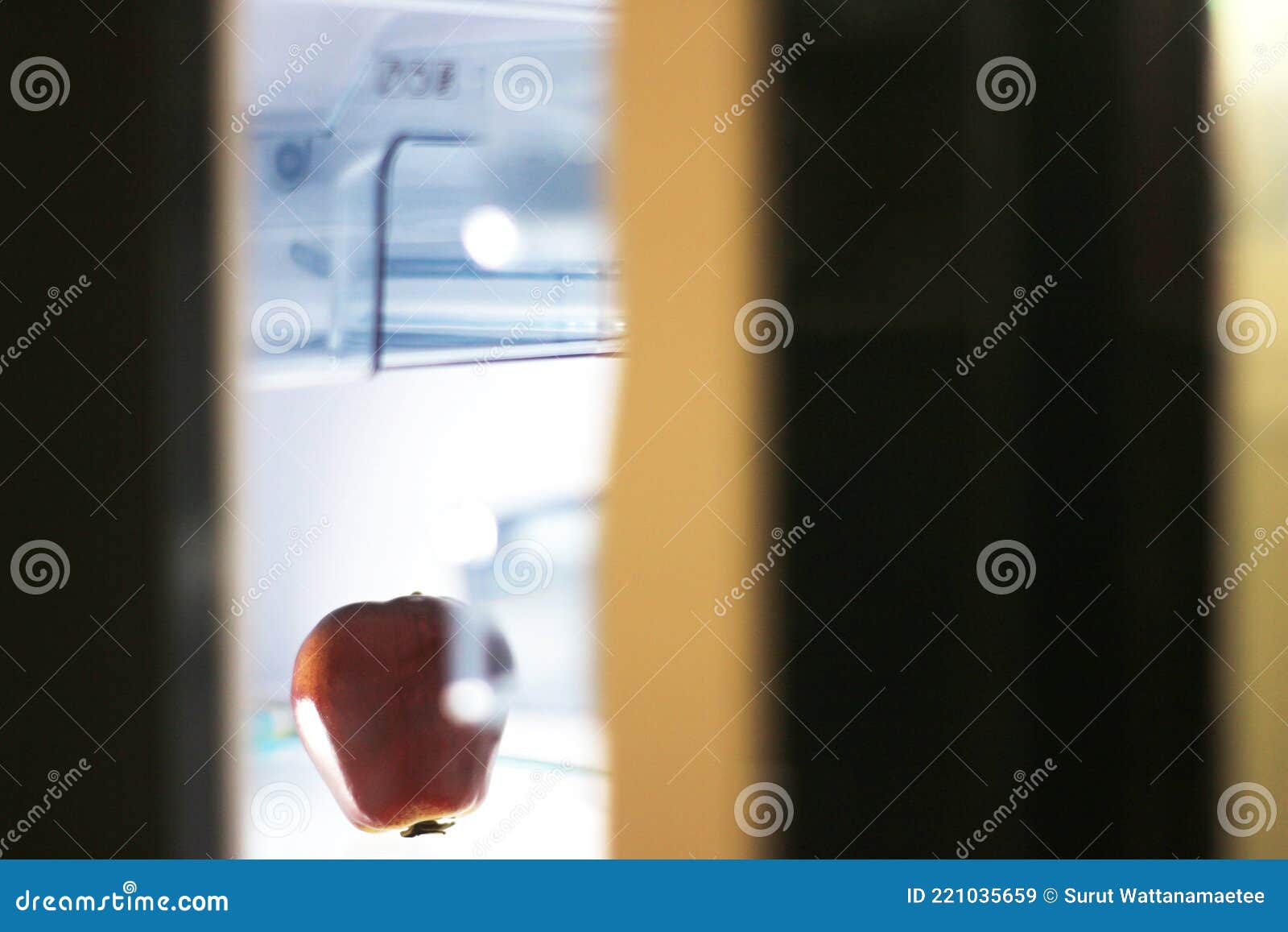 The Fresh Red Apple in Refrigerator Stock Image - Image of fruits ...