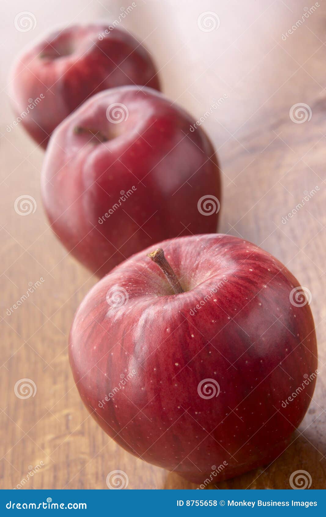 Fresh Red Apples Sitting on Bench Stock Photo - Image of organic ...