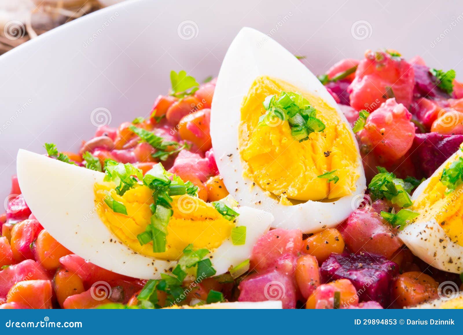 Red beet salad with egg stock image. Image of appetizer - 29894853